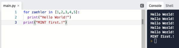 Die for-Schleife in Python: Grundlagen einfach erklärt - MINT first.