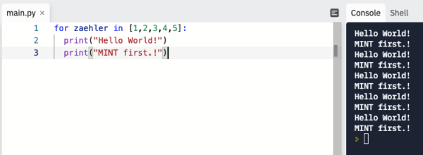 Die for-Schleife in Python: Grundlagen einfach erklärt - MINT first.